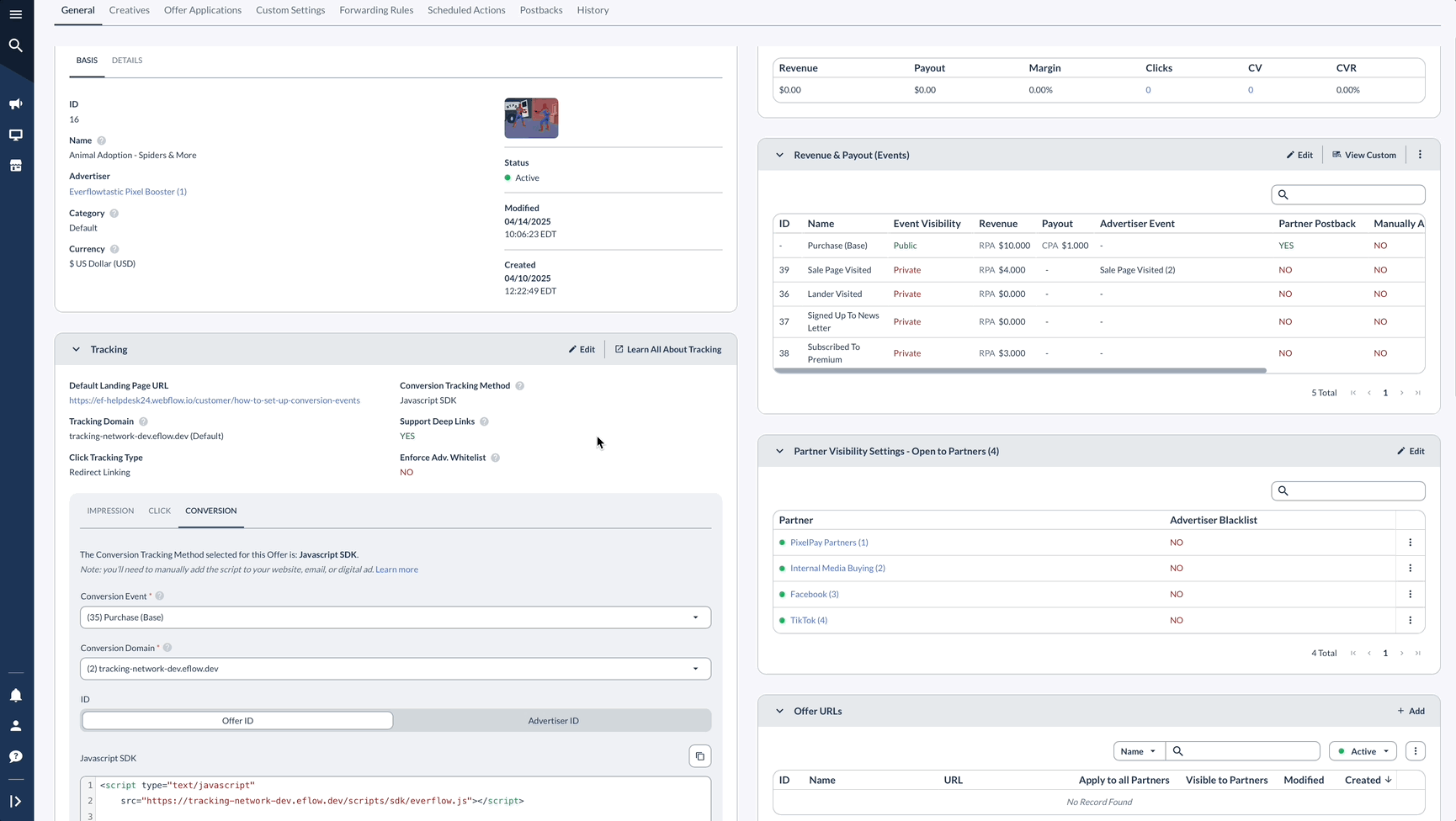 JavaScript SDK: Accessing & Editing Impression, Click, and Conversion Scripts - Everflow Helpdesk